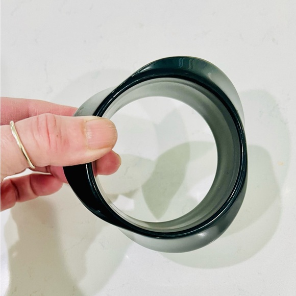 Estate | Jewelry | Vintage 2 Wide Freeform Asymmetrical Glossy Black ...